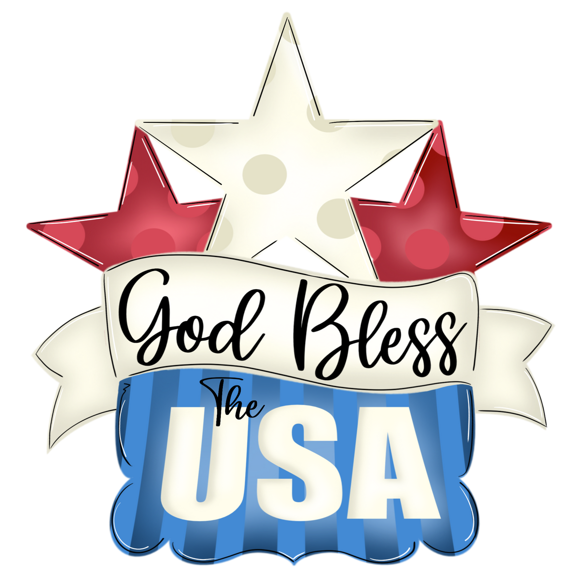 WHD God Bless the USA Star Trio Banner – Home Creations Milling & Signage