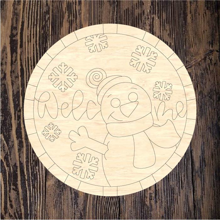 ASH Welcome Snowman Round – Home Creations Milling & Signage