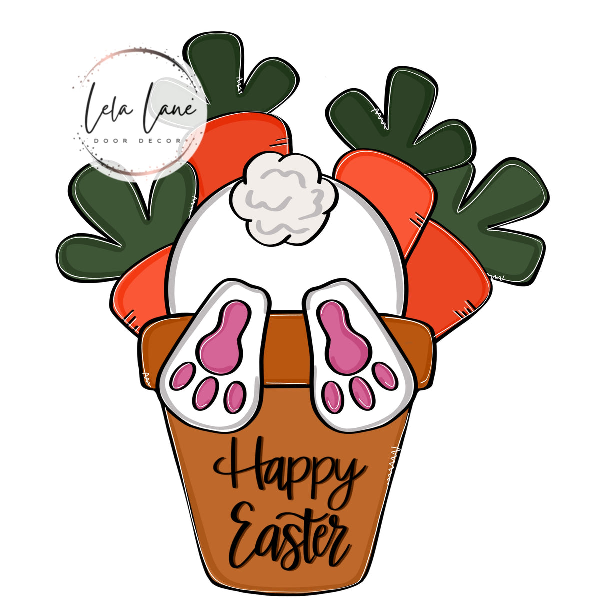 LLD Happy Easter Bunny Pot – Home Creations Milling & Signage