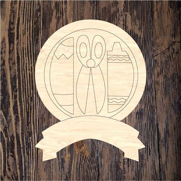 QMC Pencil Scissors Crayon Welcome Round – Home Creations Milling & Signage