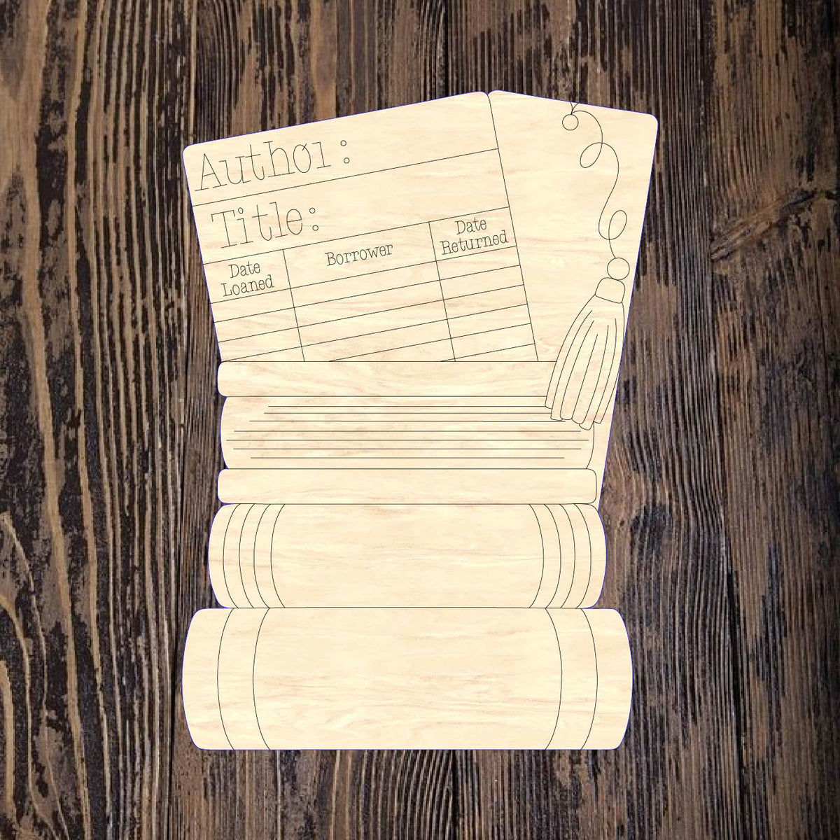 WHD Library Card Book Stack – Home Creations Milling & Signage