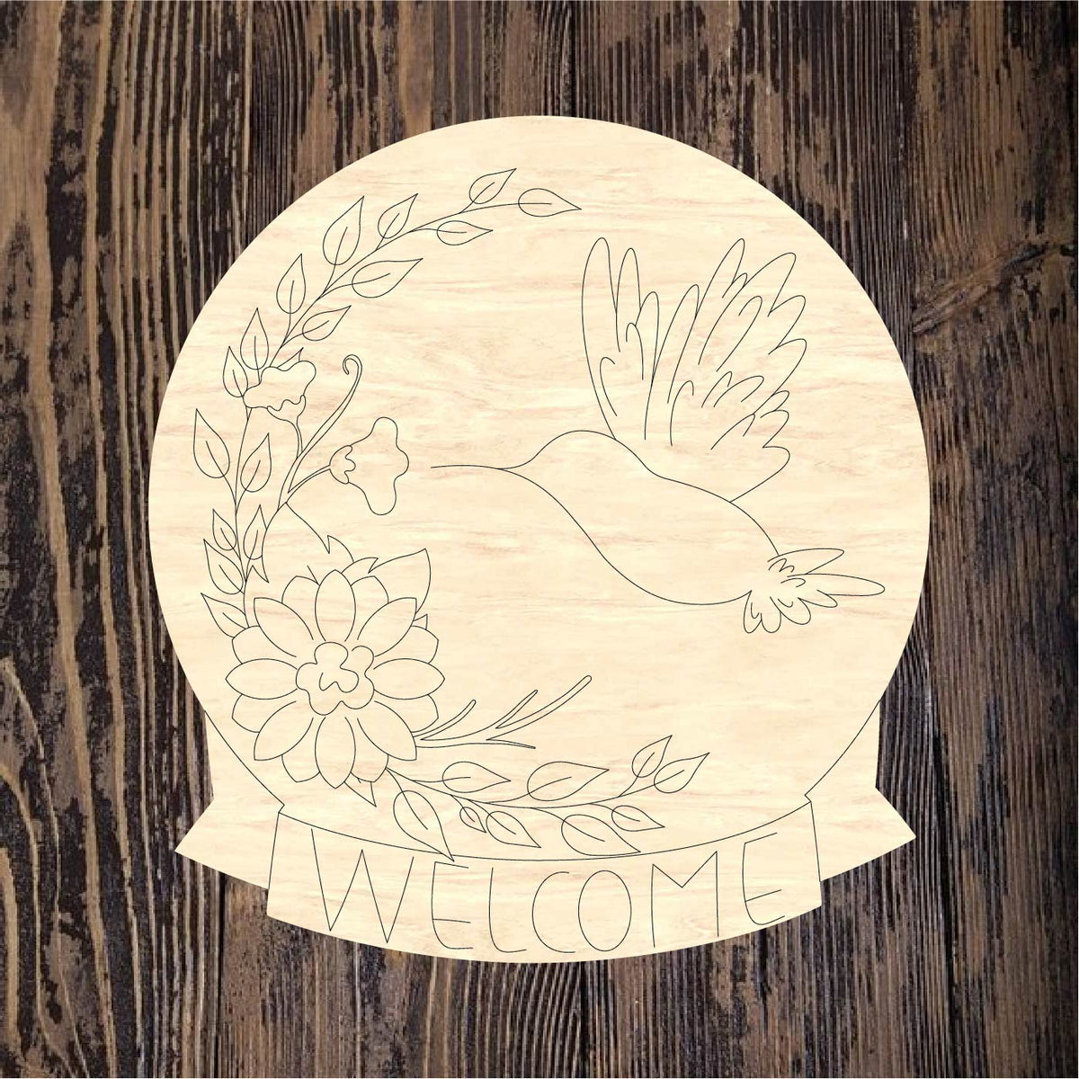WHD Welcome Hummingbird Round Banner – Home Creations Milling & Signage