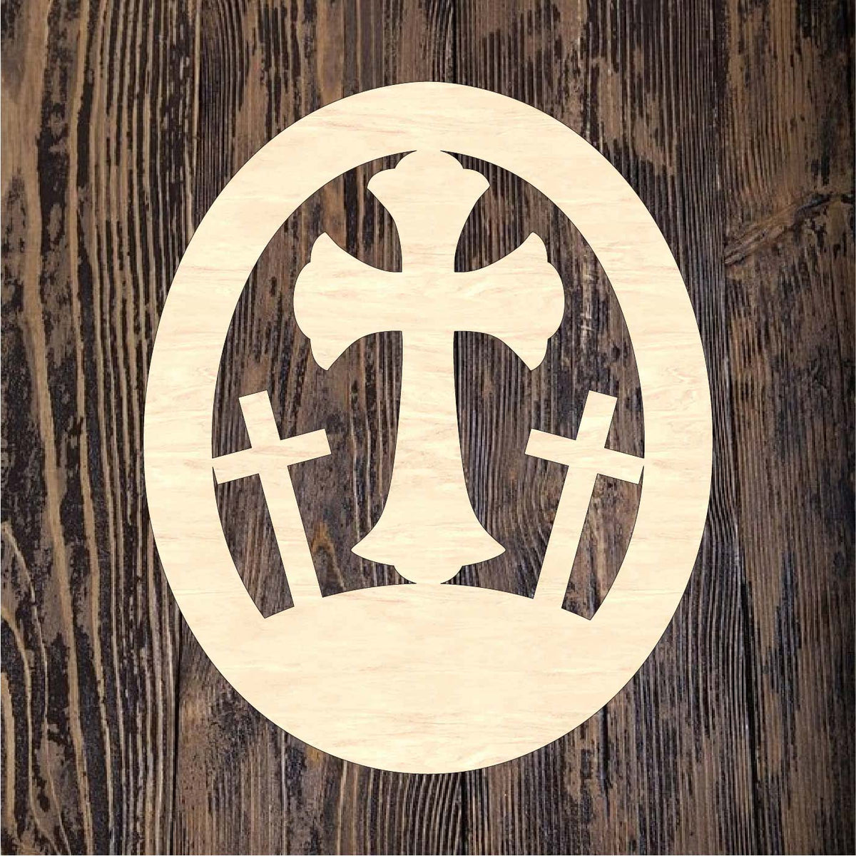 3 Crosses in Oval 2 – Home Creations Milling & Signage
