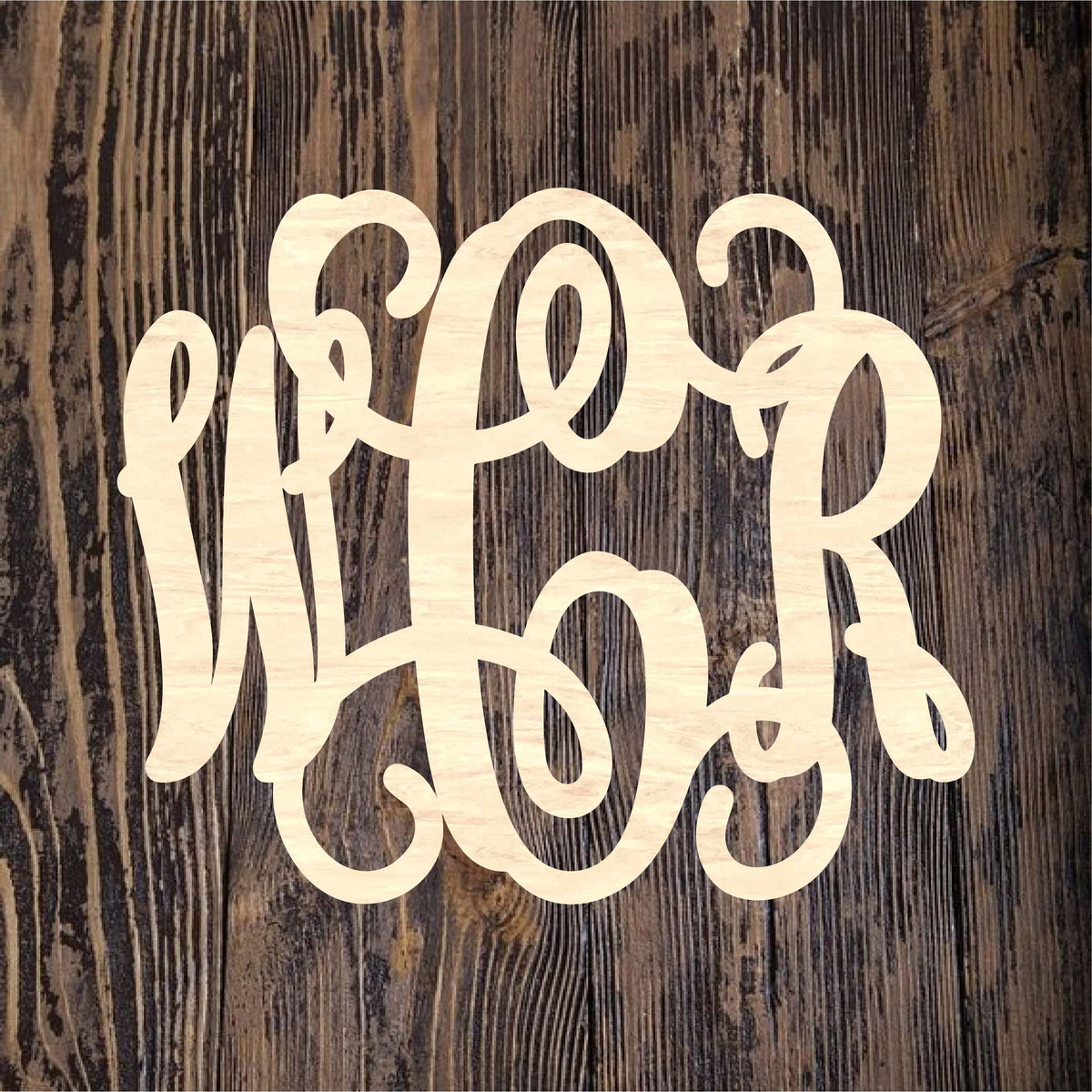 3 Letter Intertwined Monogram – Home Creations Milling & Signage