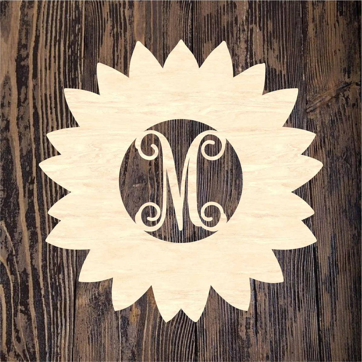 Single Letter Sunflower Monogram – Home Creations Milling & Signage